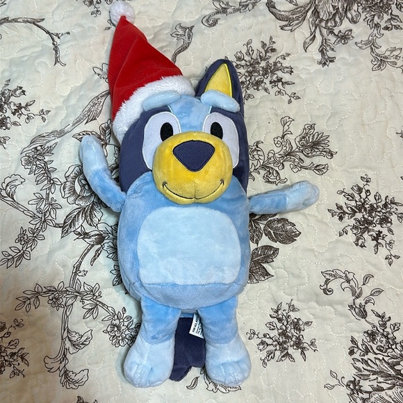 Disney | Toys | Bluey With Santa Hat 3 Inch Plush | Poshmark
